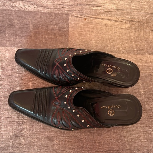 Cole Haan | Shoes | Cole Haan Morgan Leather Clogs Mules Cowboy 85 ...